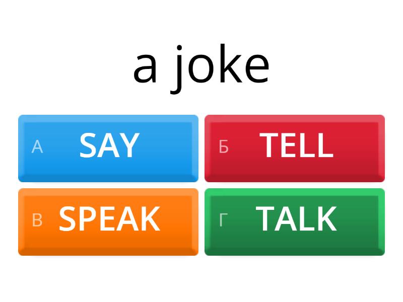 say tell speak talk - Quiz