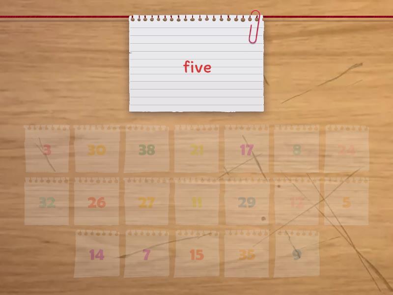 Scrambled numbers 1-39 - Find the match