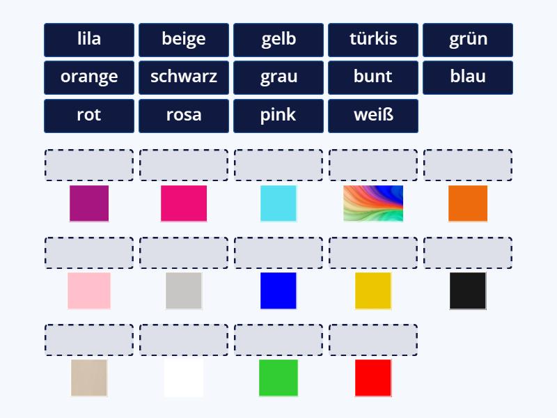 Wortschatz: Farben - Match up