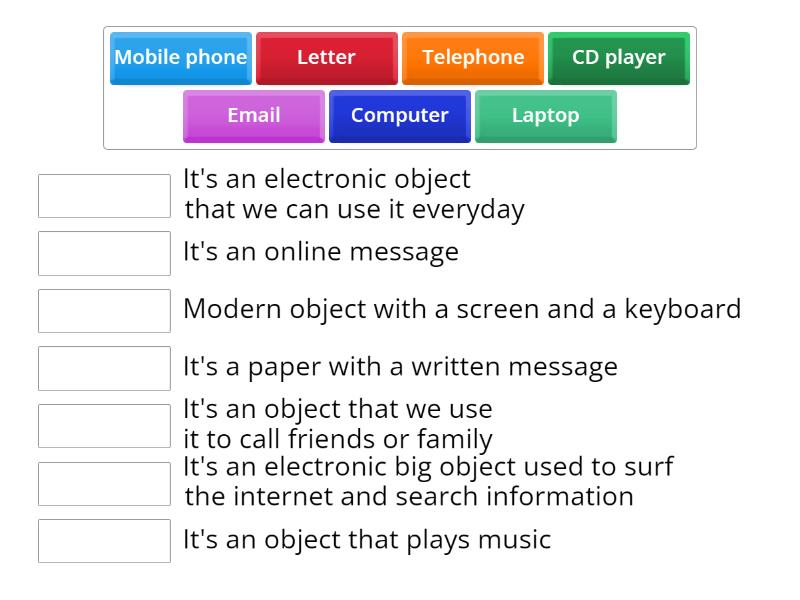 THEN AND NOW: TECHNOLOGY - Match up