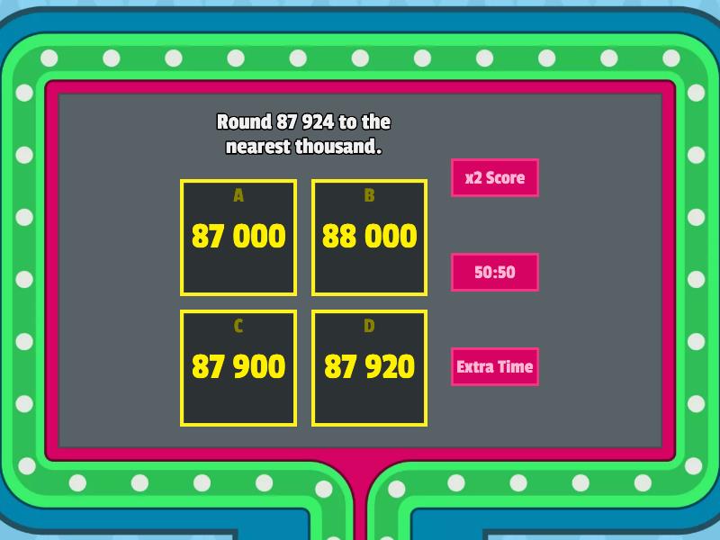 6A1_Rounding numbers - Gameshow quiz
