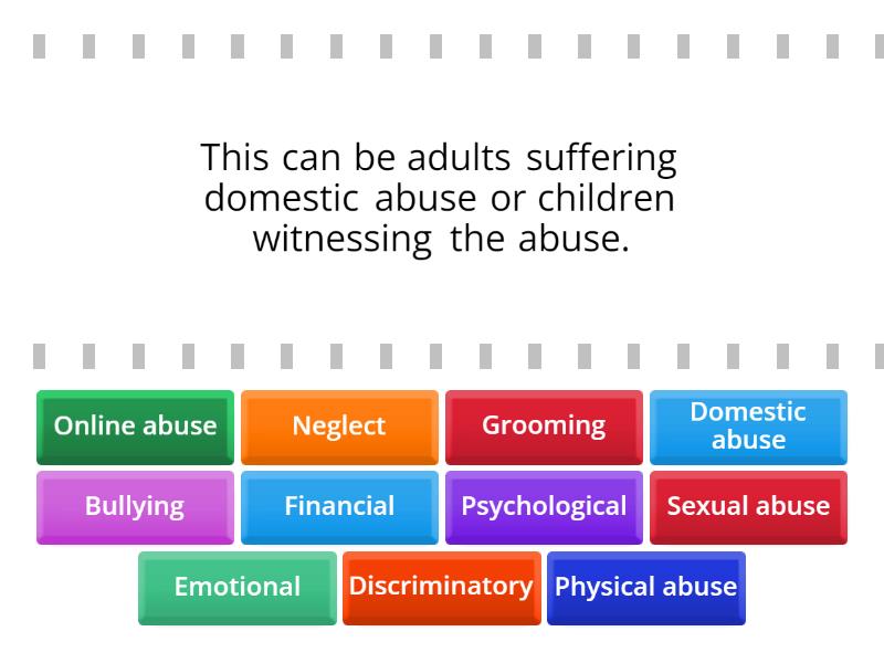Types of abuse - Find the match