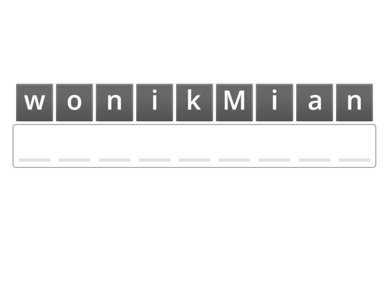 Przypadki Wordwall - Anagrama