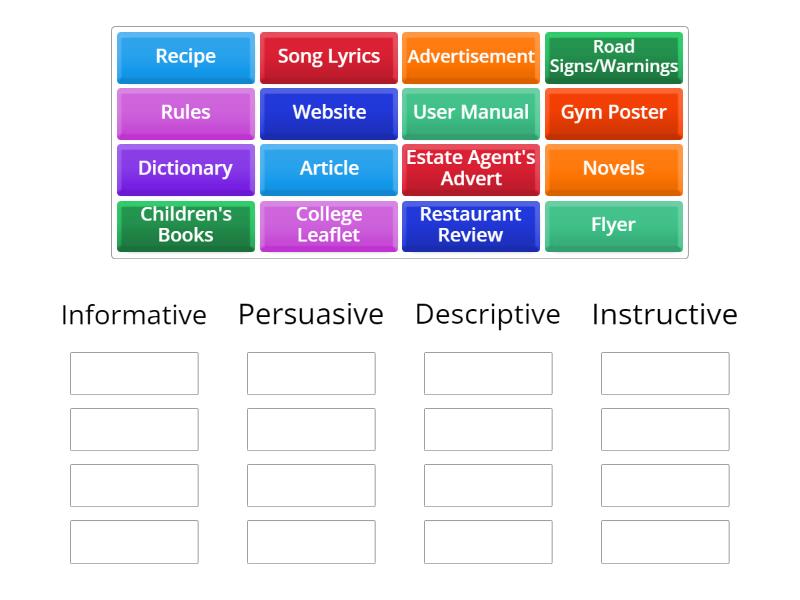 CAL Text Types - Group sort