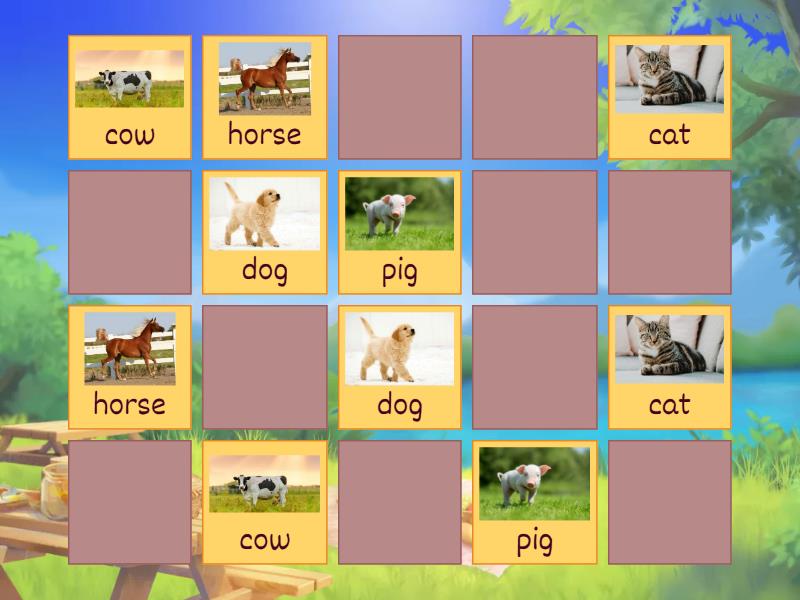 Big Red Barn Animal Vocabulary - Parejas