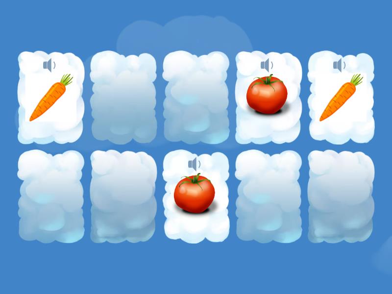 Fruits & Vegetables - Matching pairs