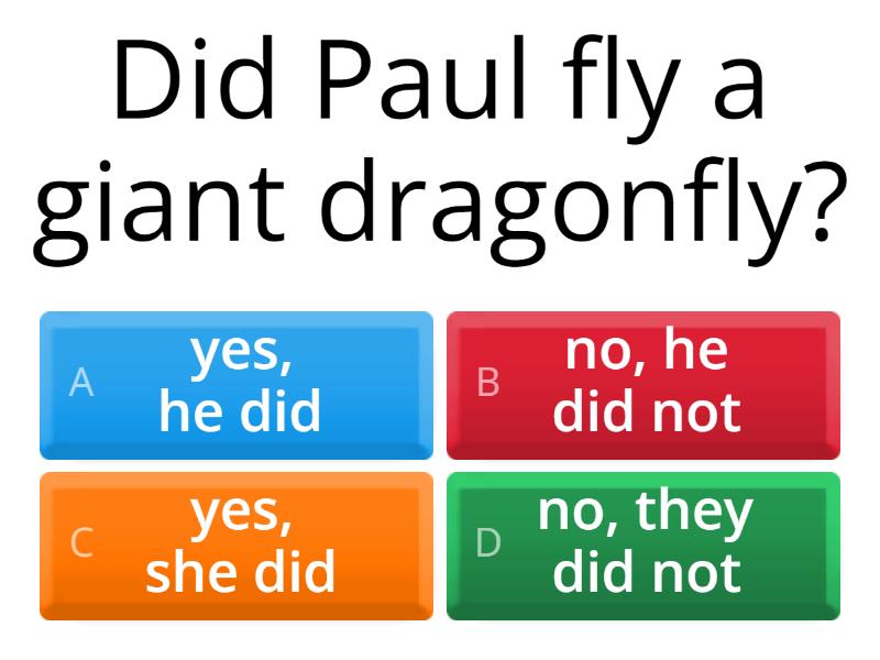 Simple Past tense - Yes / No questions - Dune - Quiz