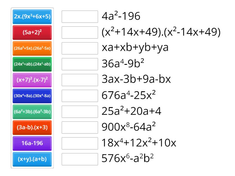 Fatoração - Match up