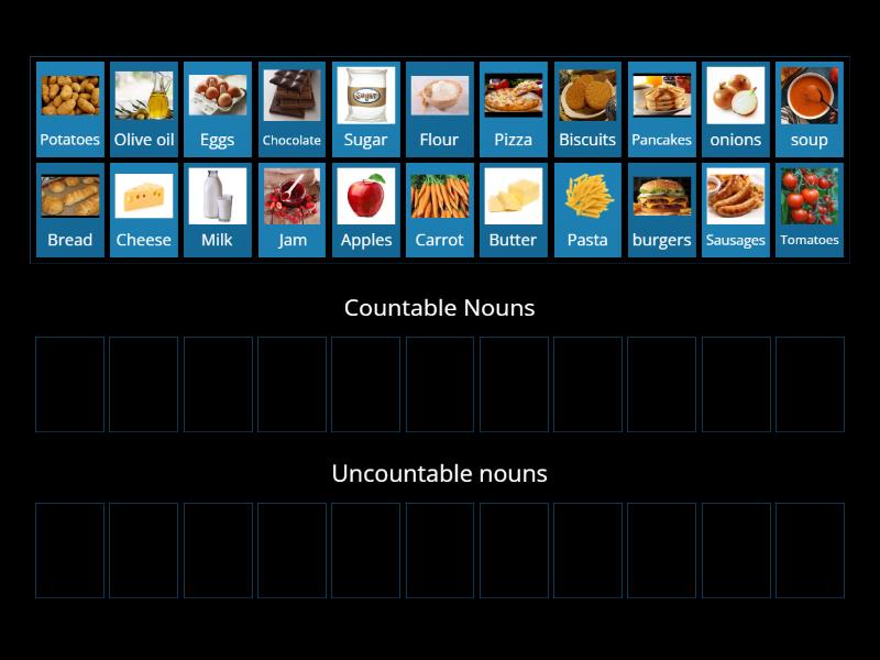 Countable and uncountable nouns Classify - Group sort