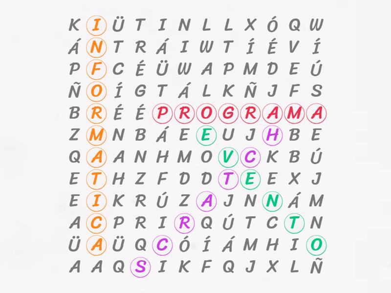 Sopa de Letras WordWall - Wordsearch