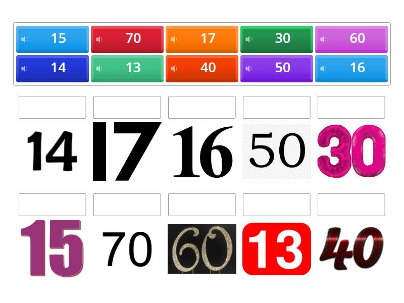 Numbers sound the same - Match up