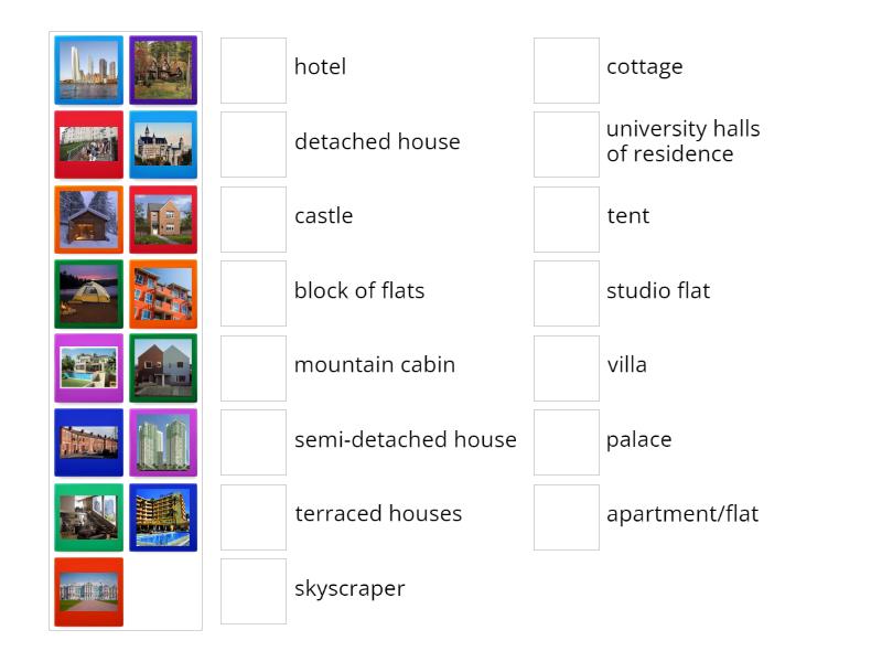 Spotlight 6 Unit 8a Types of dwelling - Une las parejas