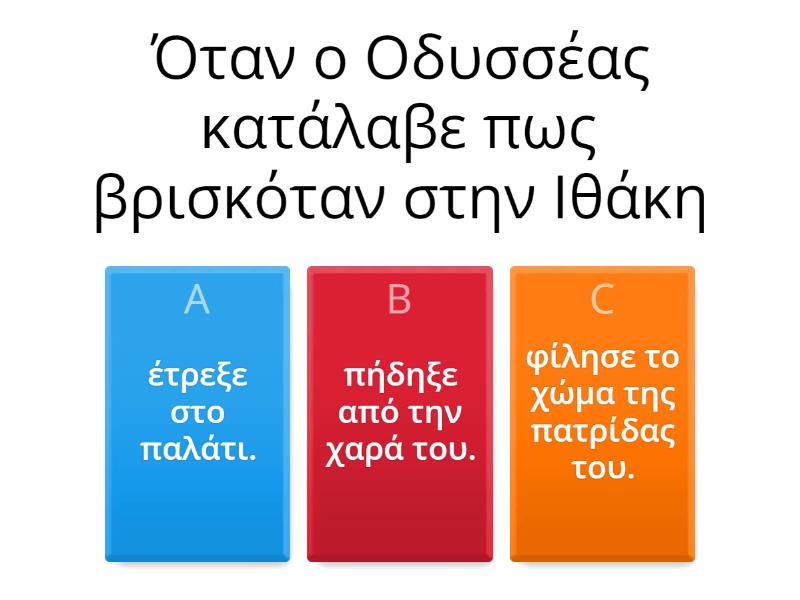 Ο Οδυσσέας στην Ιθάκη - Quiz