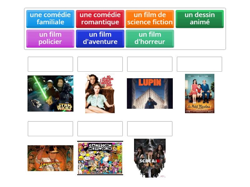 les genres de film - Match up