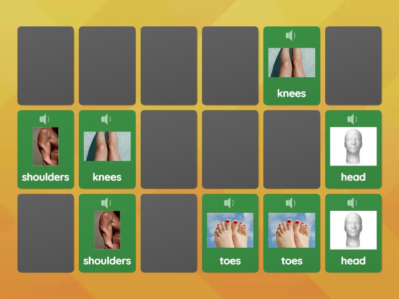 Head, Shoulders, Knees and Toes - Matching pairs
