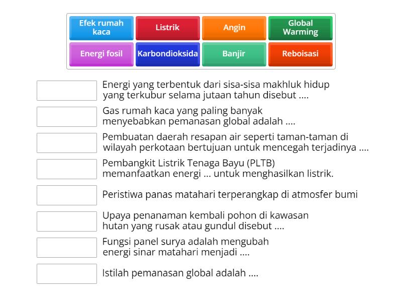 IPAS Bab 2 dan 3 - Match up