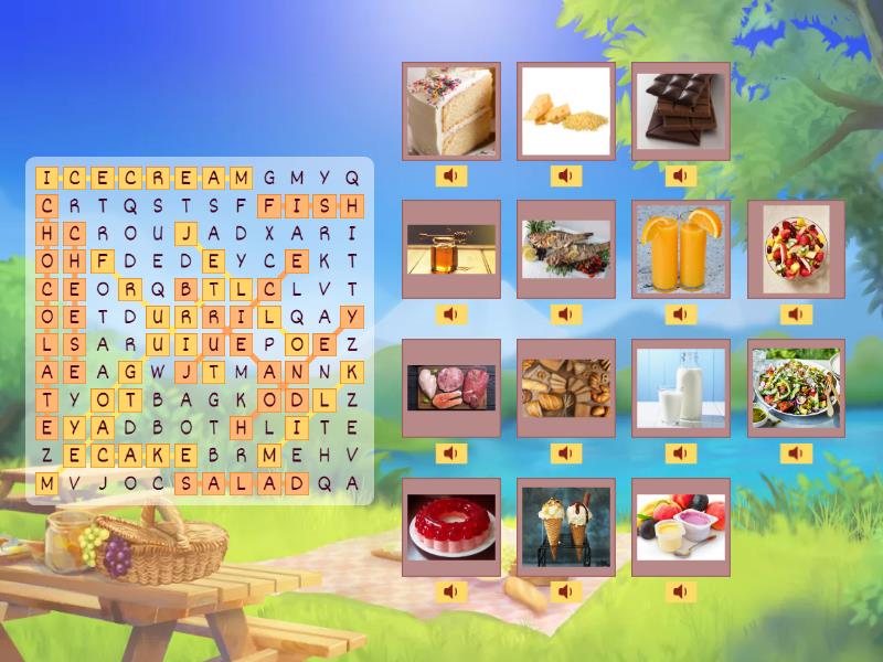 Food Vocabulary - Sopa de letras