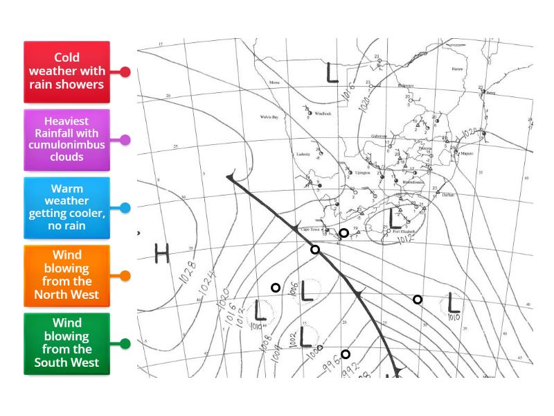 Cold Fronts - Labelled diagram