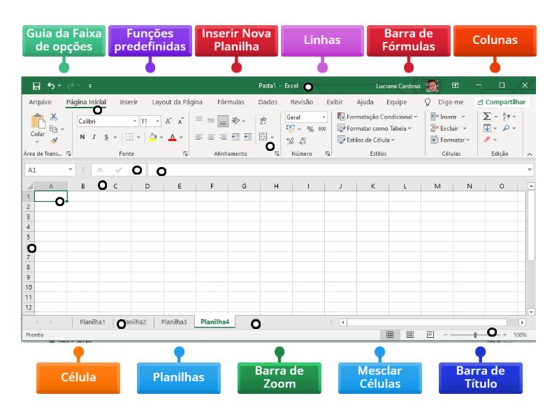 Imagem com legenda - Excel Básico - Rysunek z opisami
