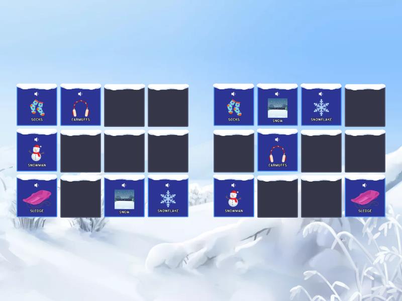 WINTER MEMORY GAME - Matching pairs