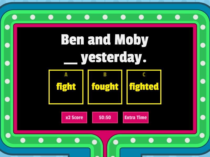 Irregular Past Tense Verbs - Gameshow quiz