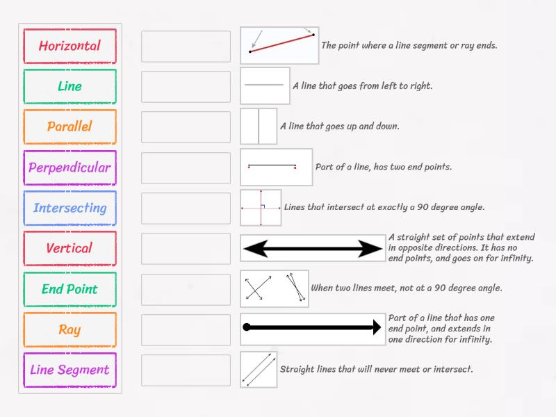 Geometry - Types of Lines - Match up