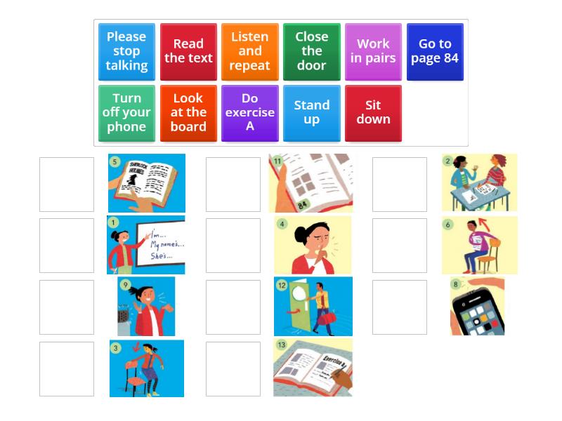 A1. Classroom vocabulary - Match up