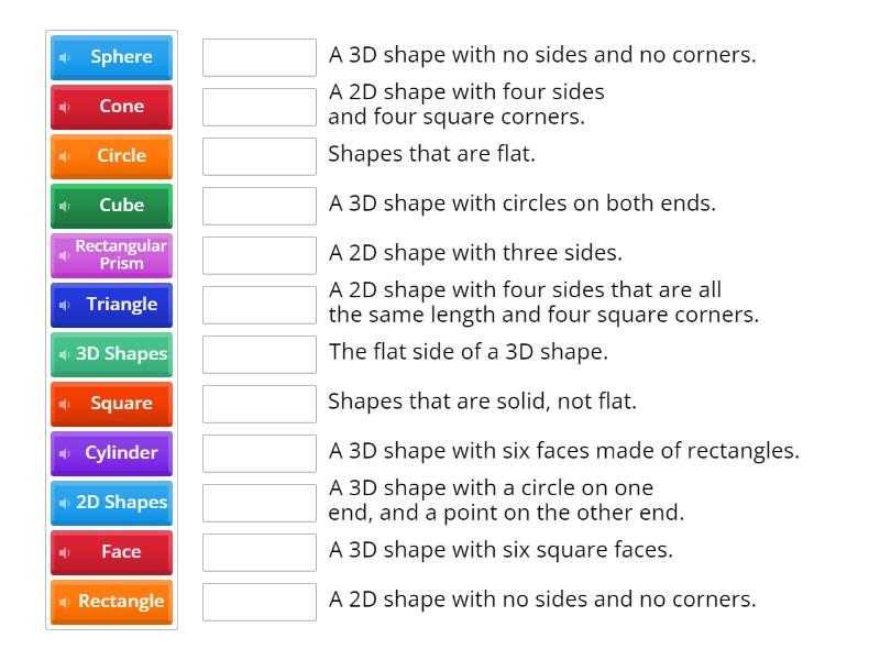 Intro to 3D Shapes - Match up