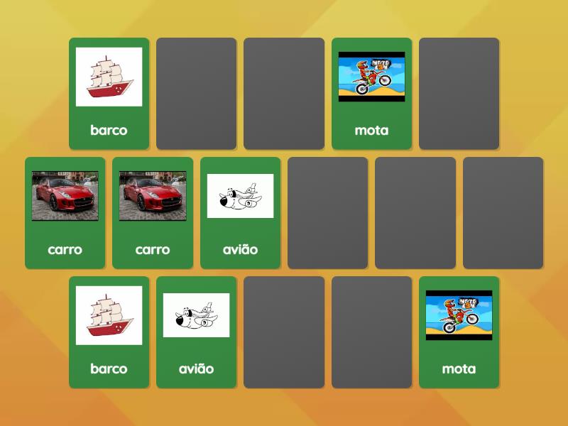 Transportes - Jogo da memória - Matching pairs