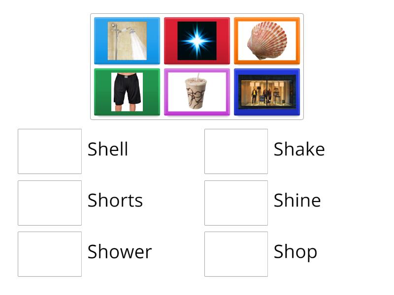 Sh word family - Match up