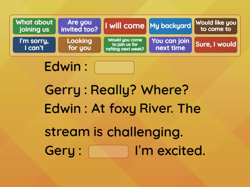 Invitation Expressions - Complete the sentence