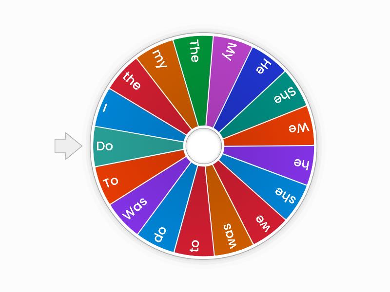 Heart Word Spinning Wheel - Spin the wheel
