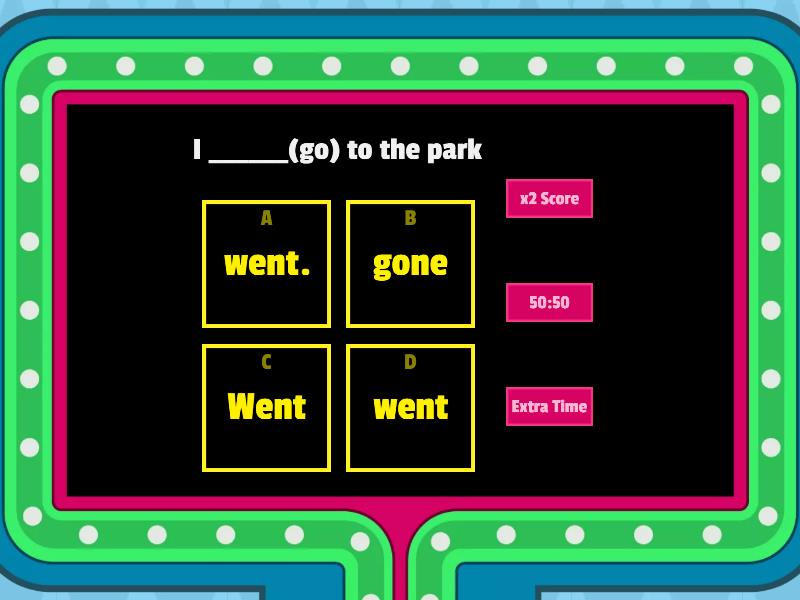 simple past tense - Game show de TV