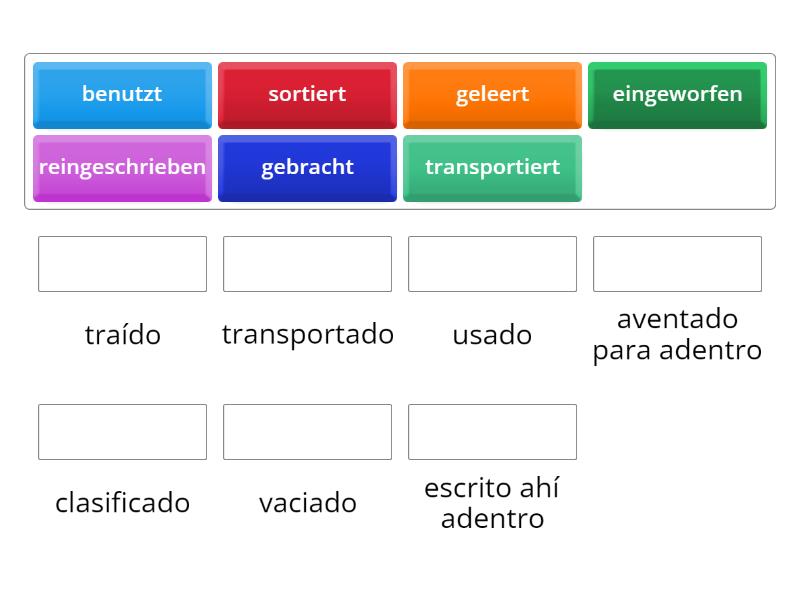 SCHRITTE 4 / LEKTION 10 : VERBEN IN PASSIV UND PERFEKT - Match up