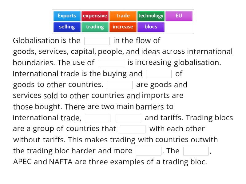 International Trade - Complete the sentence