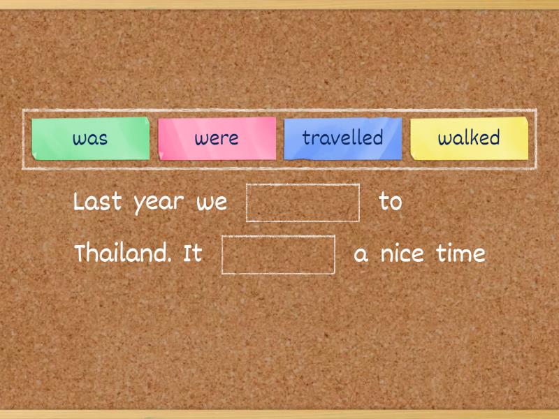 Beginner past simple regular story - Complete the sentence