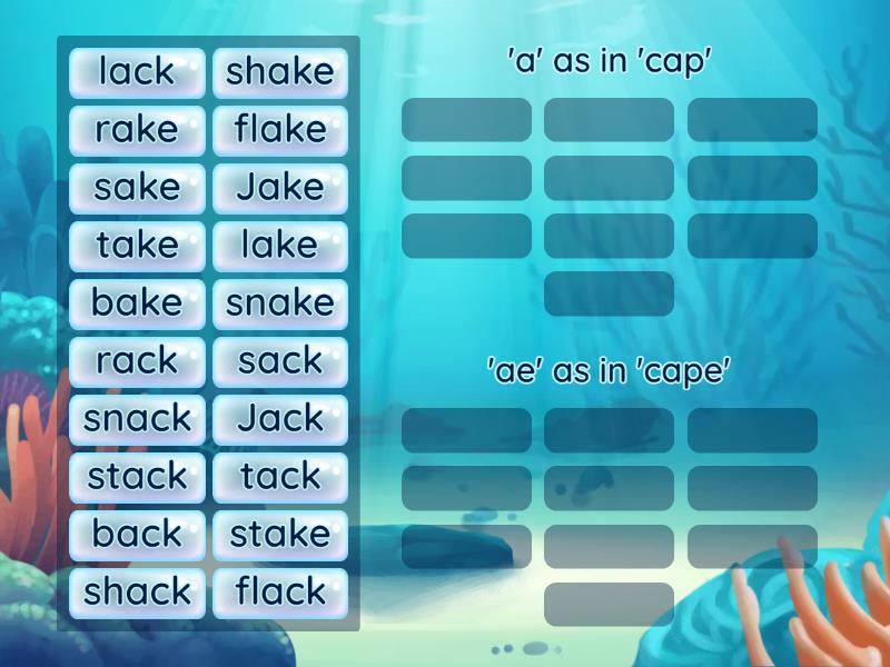 'ack' versus 'ake' words - Group sort