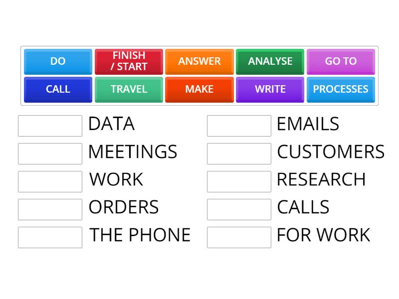 JOBS AND TASKS - Match up
