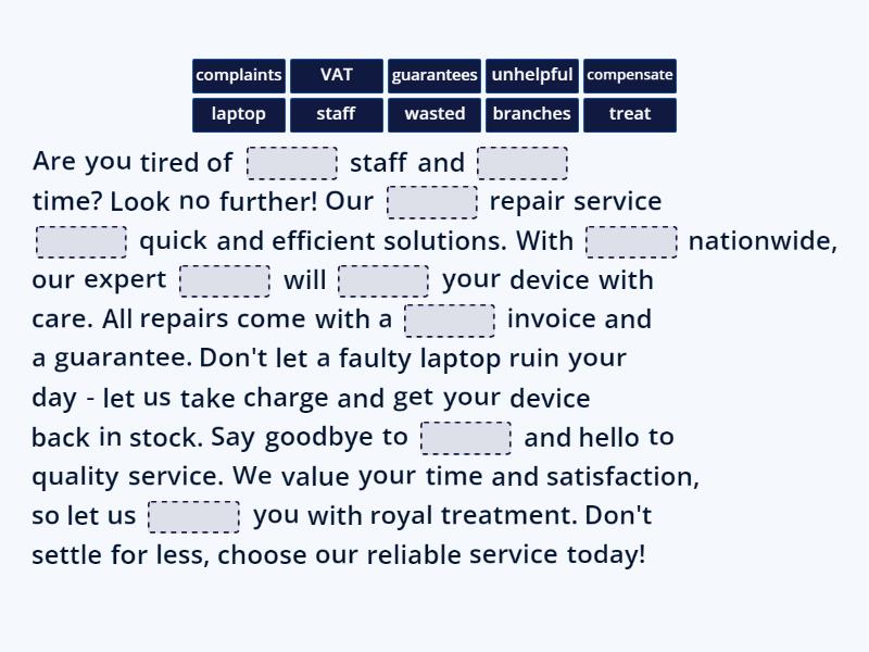 Complain - Complete the sentence