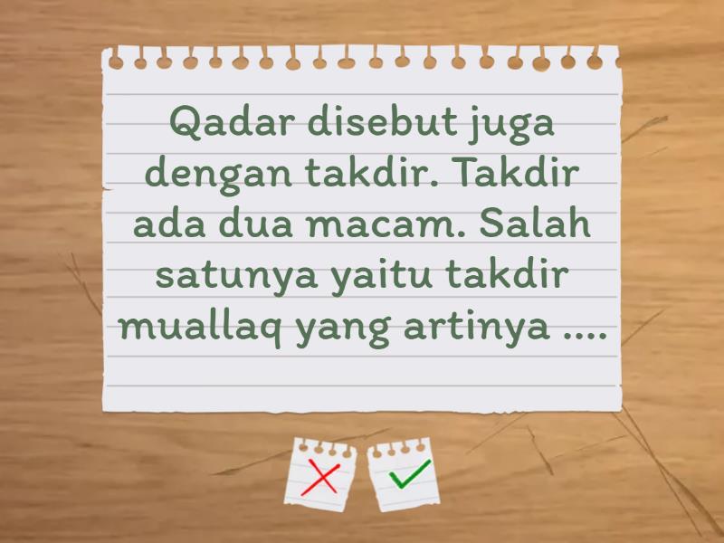 latihan soal qada dan qadar - Flash cards