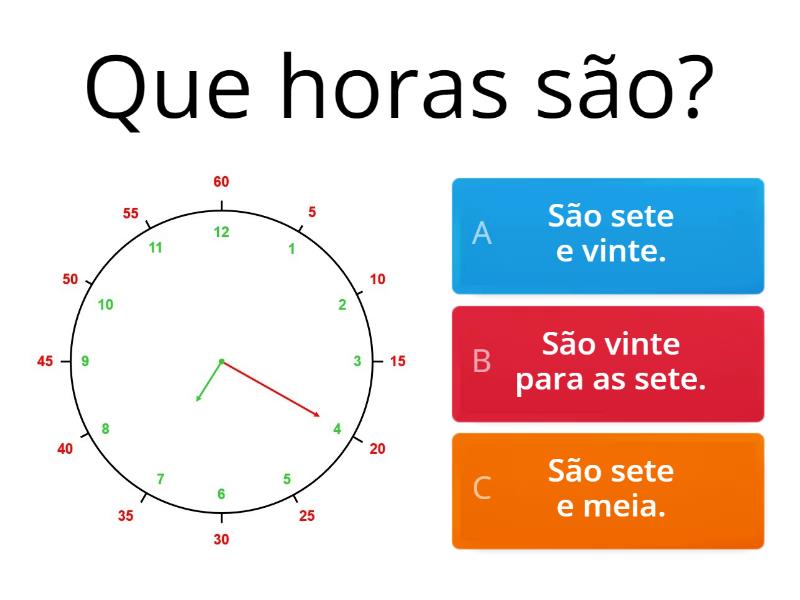 Que horas são?_1 - Questionário