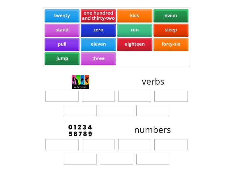 Group The Verb And Numbers Group Sort 