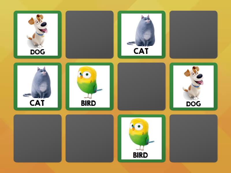 K1 - Memory game - Pets - Matching pairs