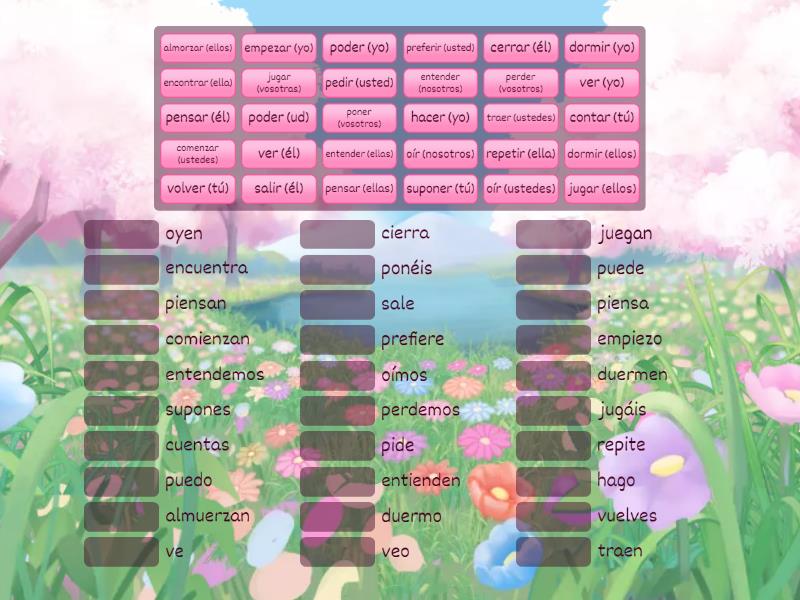 Match The Verb With The Corresponding Conjugation Match Up
