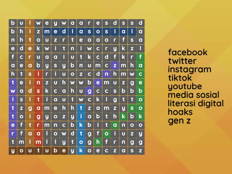 Social Media - Wordsearch