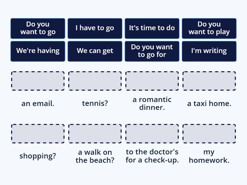 Common activities - Match up