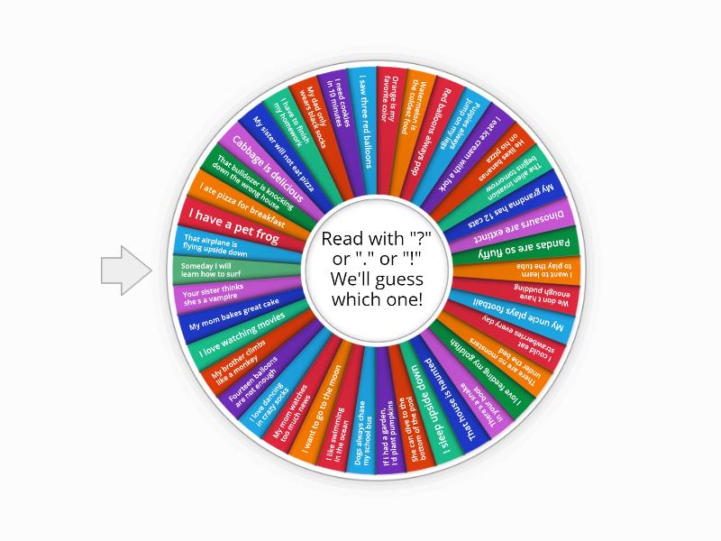 Guess the Punctuation - Spin the wheel
