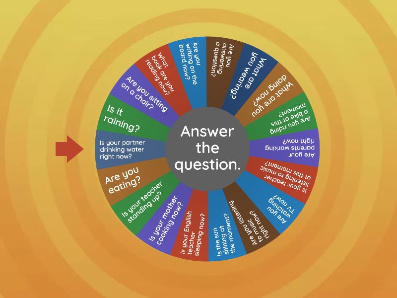 Present continuous - Spin the wheel