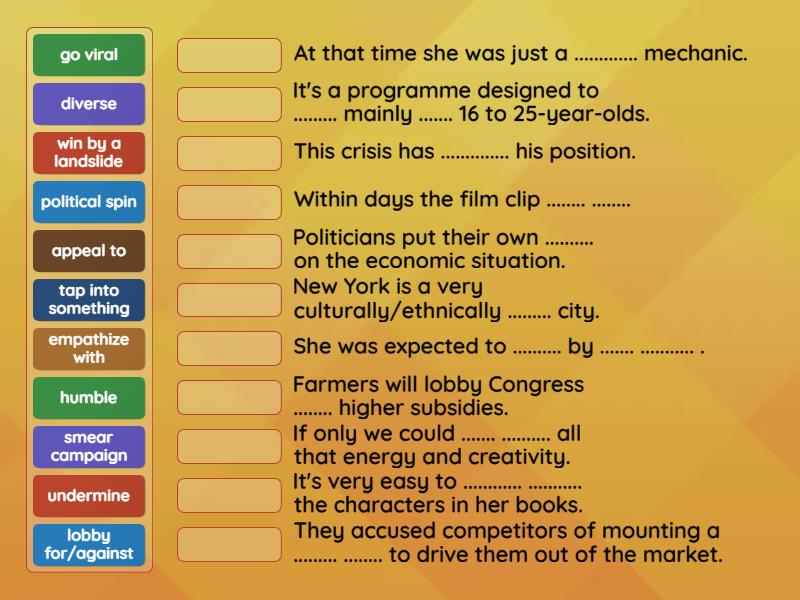 Political Advertising (Sentences) - Match up