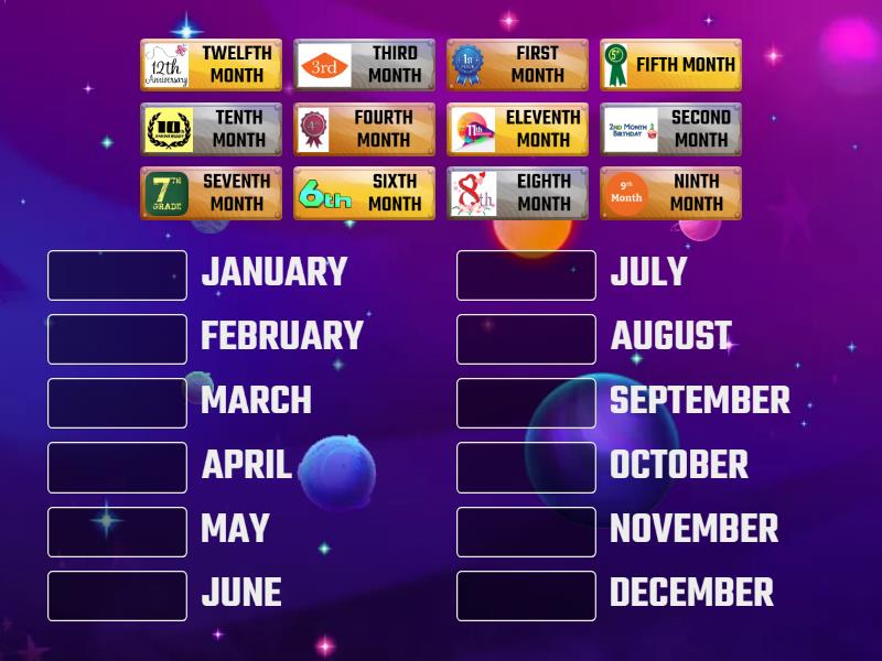 MONTHS OF THE YEAR ORDER - Match up
